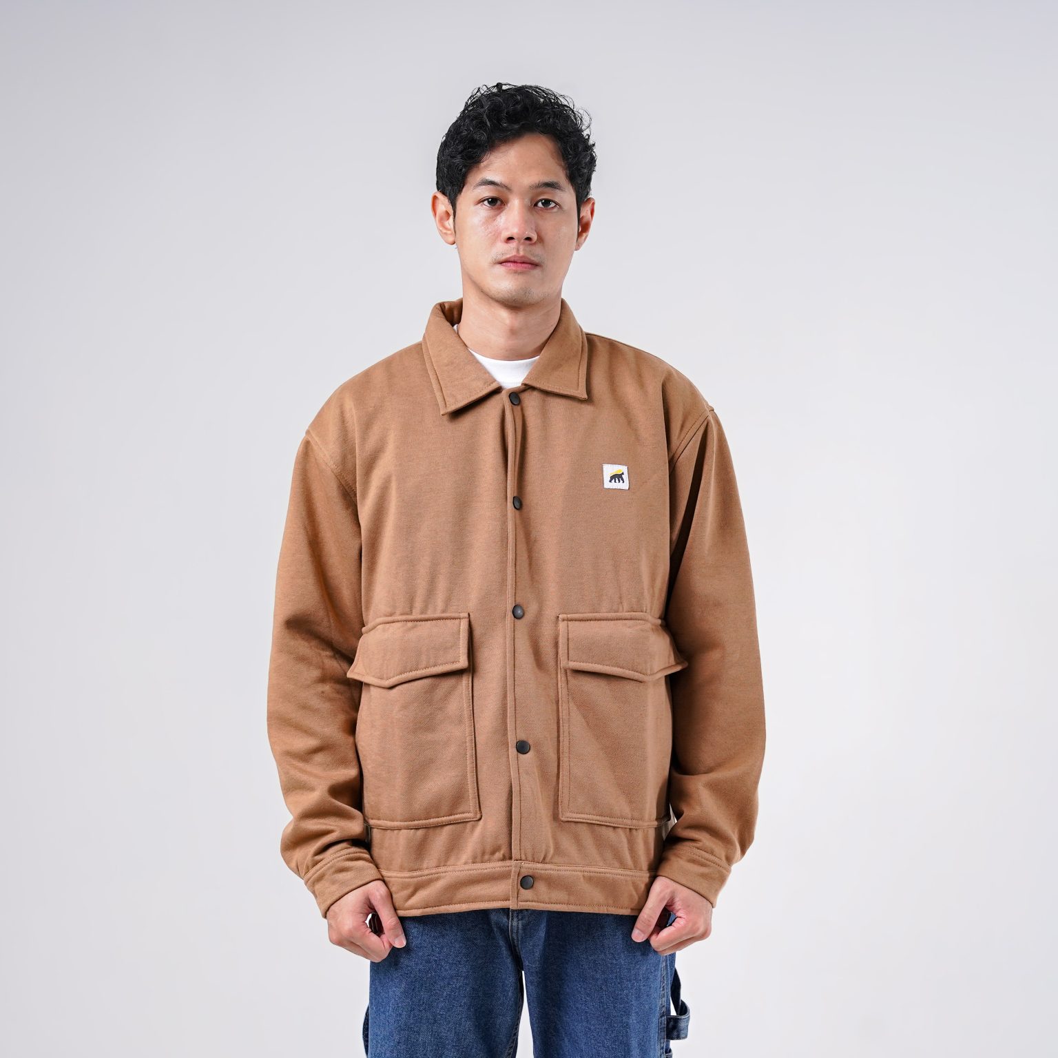 House of Smith Jaket Pria - Nomadic Shacket Brown - Jacket - House of Smith