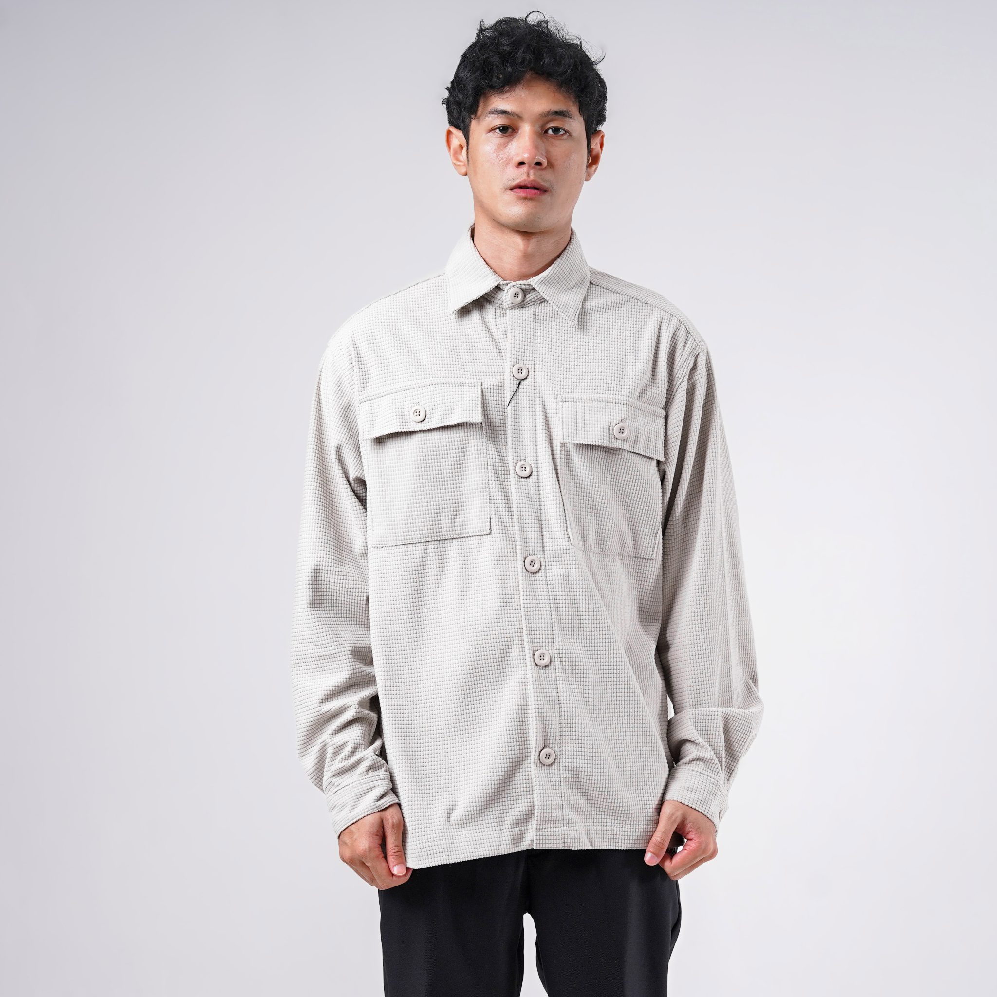 House of Smith Jaket Pria - Cord Cubic Jacket Grey - Work Jacket ...