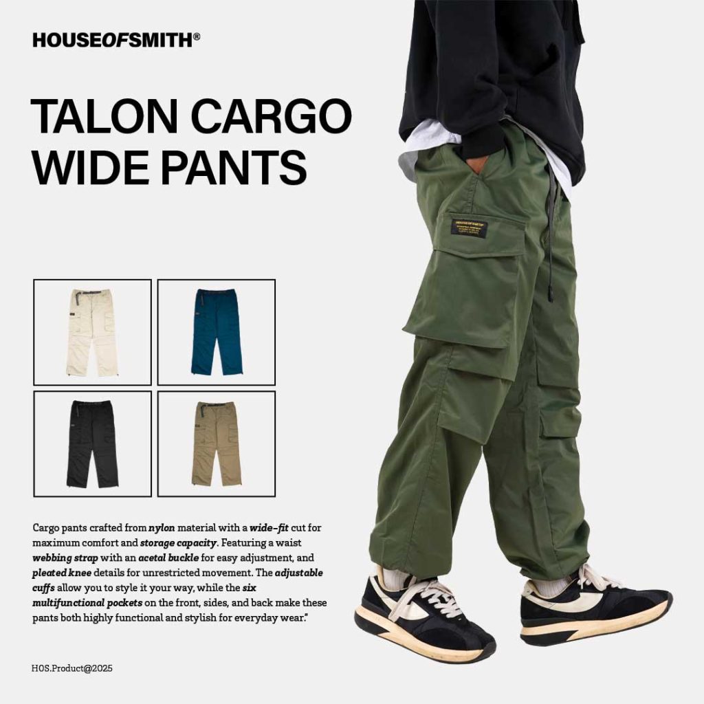 House of Smith Celana Cargo Panjang Pria - Talon Cargo Wide Pants ...