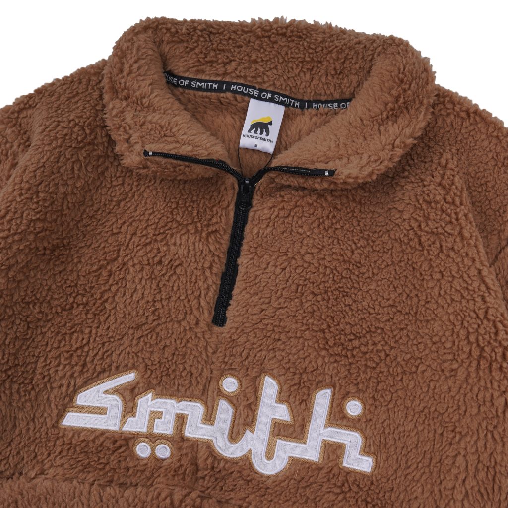 House of Smith Jaket Pria - Arabic Sherpa Brown Jacket - Sherpa Jacket ...
