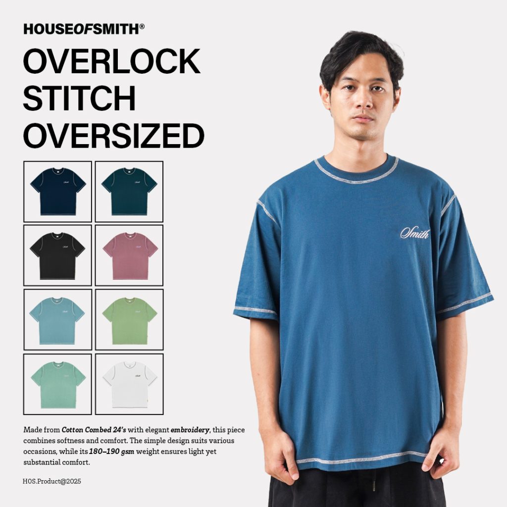 House of Smith Kaos Oversize Pria - Overlock Stitch Oversized Tshirt ...