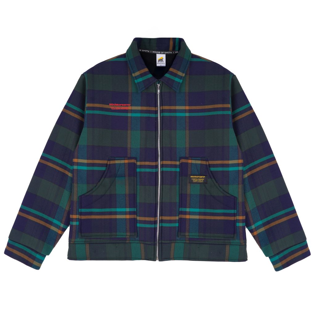 House of Smith Jaket Pria - Field Grid Work Jacket Green - Work Jacket ...