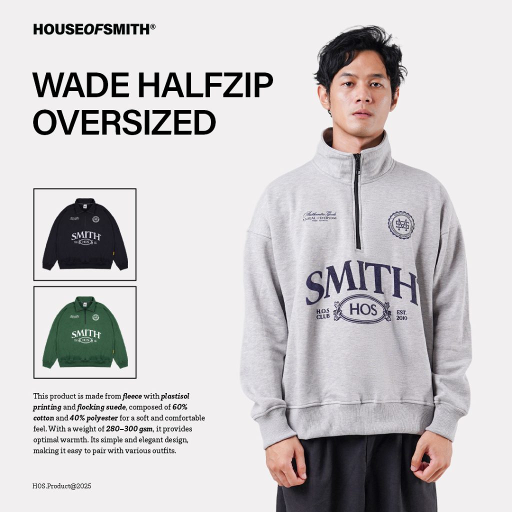 House of Smith Sweater Pria - Wade Halfzip Oversized - Halfzip Oversize ...